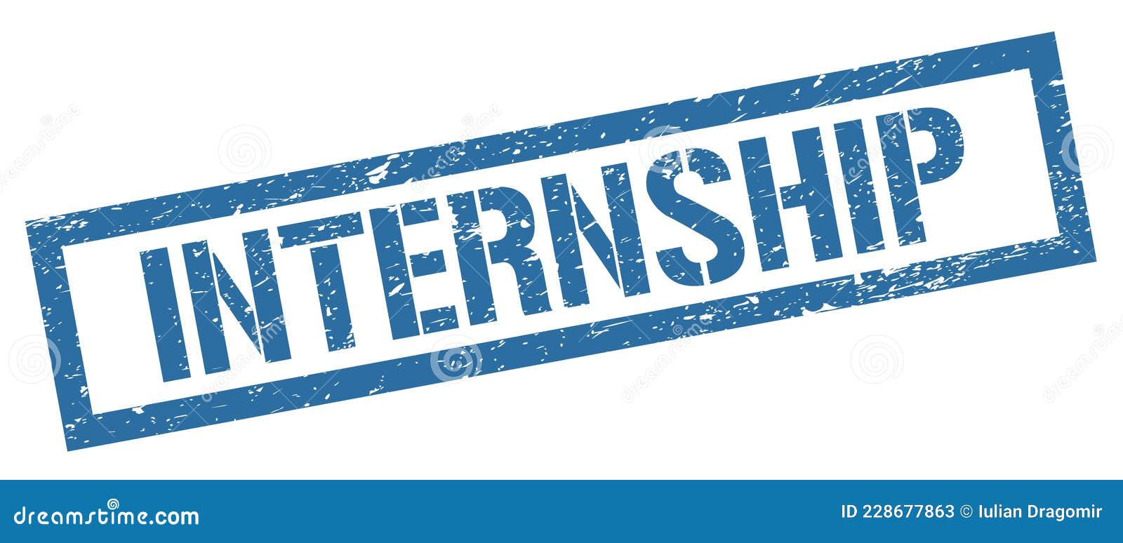 INTERNSHIP Blue Grungy Rectangle Stamp Stock Illustration ...