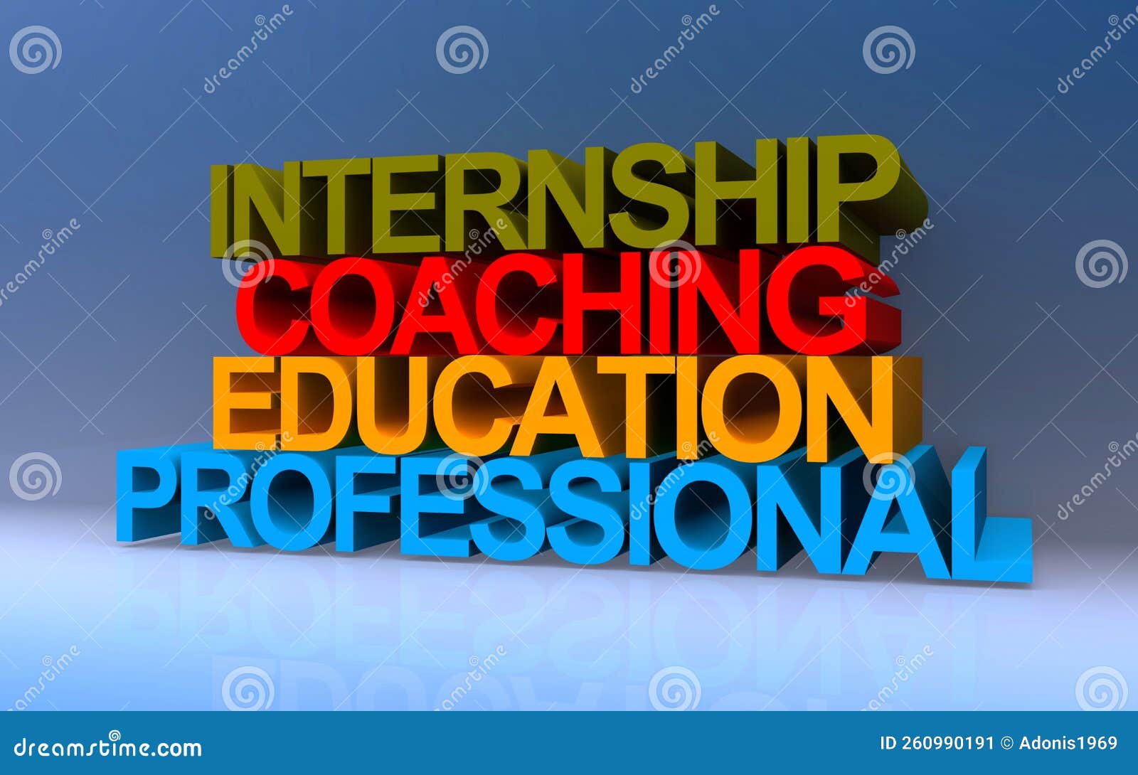 Internship Coaching Education Professional on Blue Stock Illustration ...