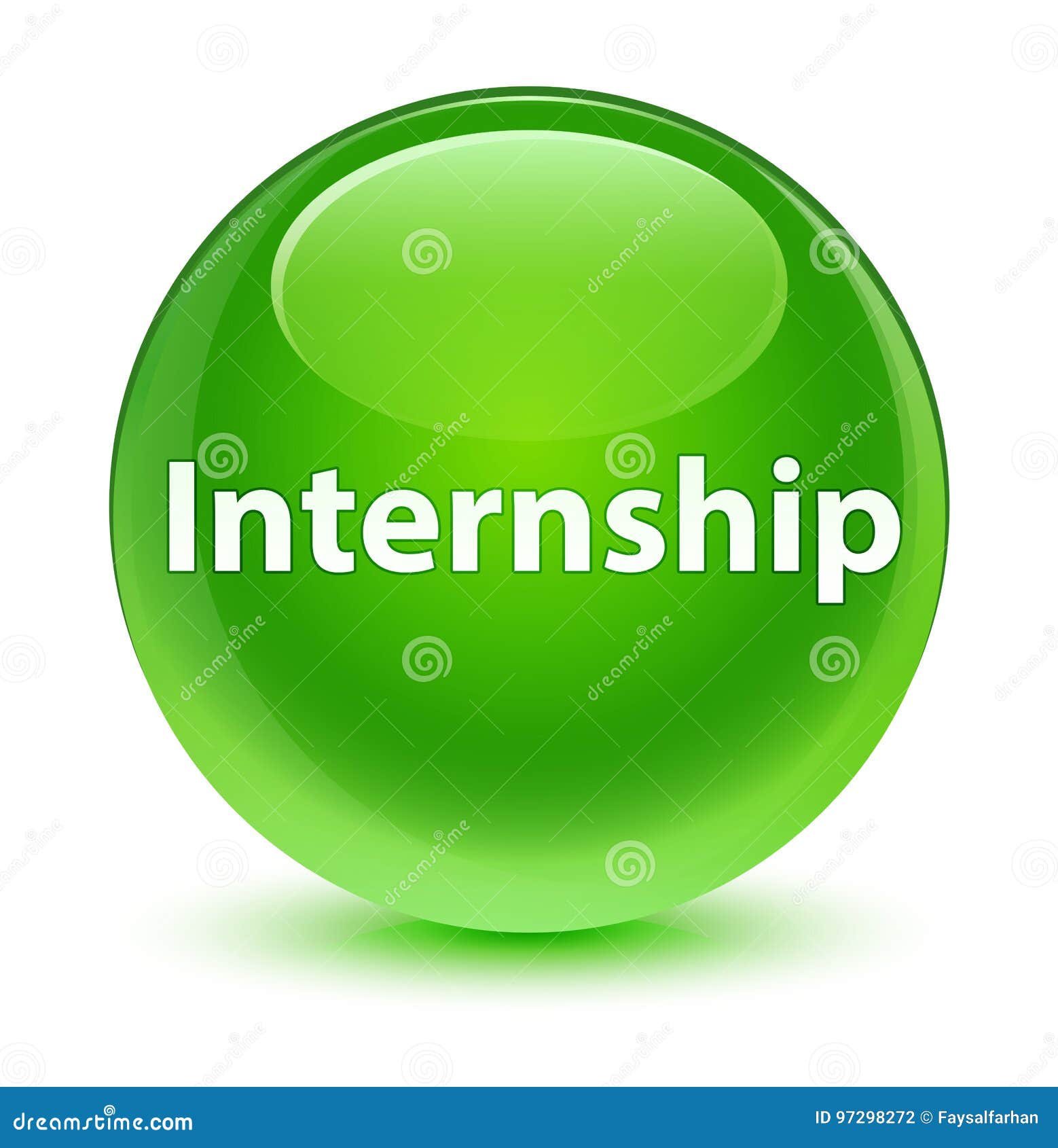 Internship Glassy Green Round Button Stock Illustration - Illustration ...