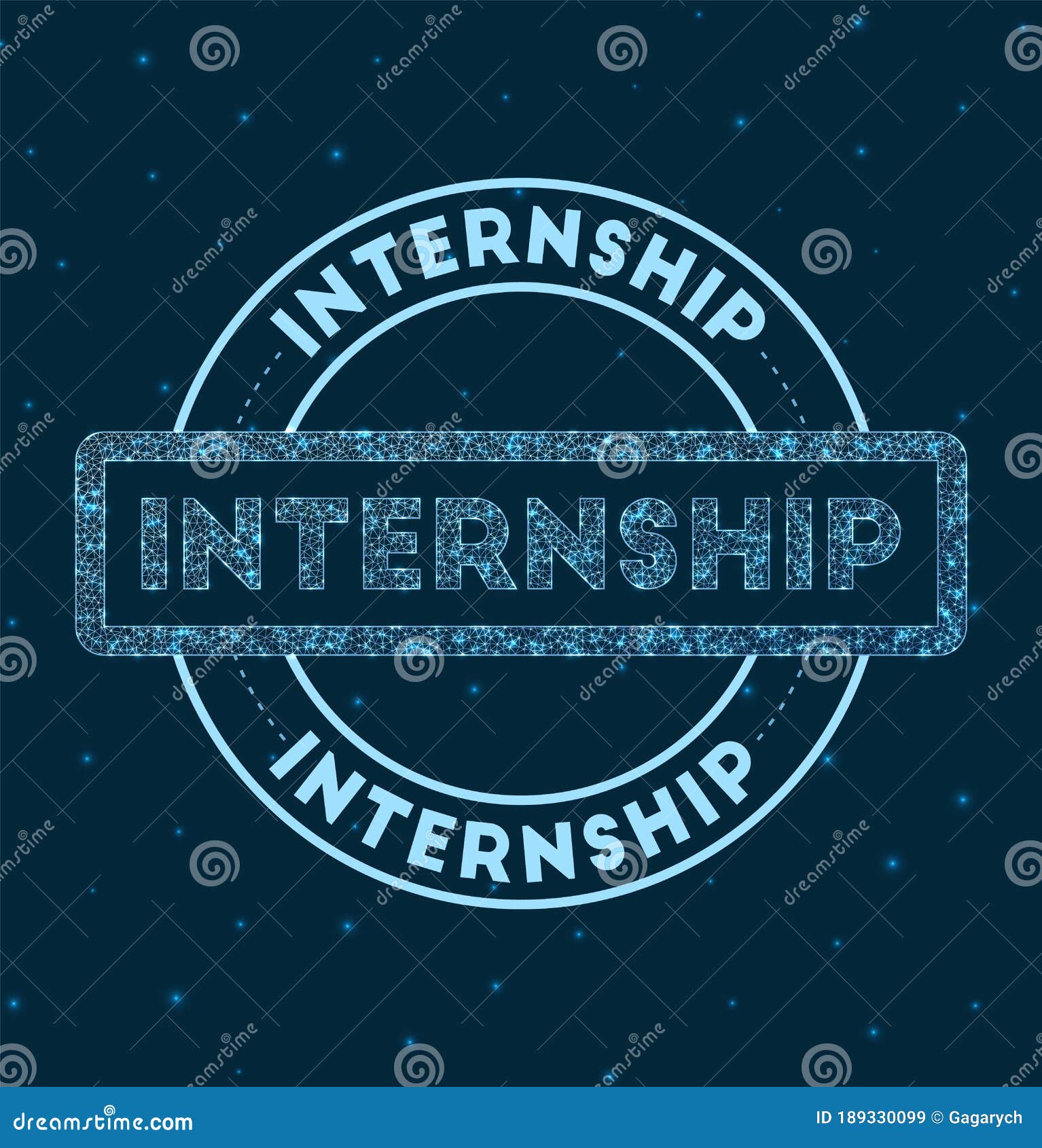 Internship. Glowing Round Badge Stock Vector - Illustration of career ...