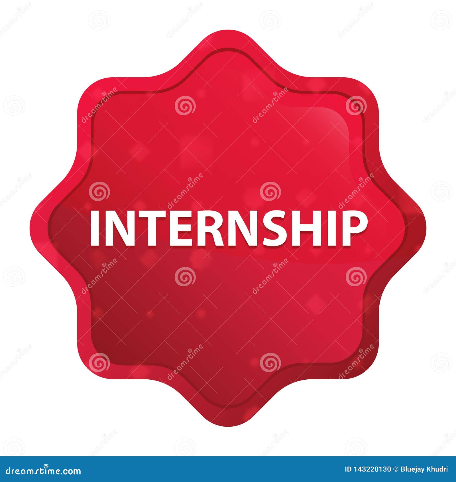 Internship Misty Rose Red Starburst Sticker Button Stock Illustration ...