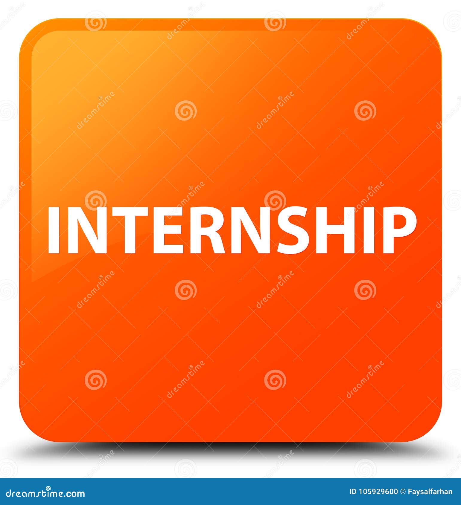 Internship Orange Square Button Stock Illustration - Illustration of ...