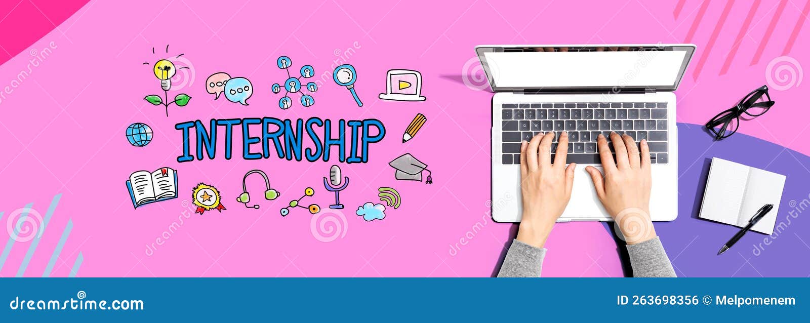 Internship with Person Using a Laptop Stock Photo - Image of small ...