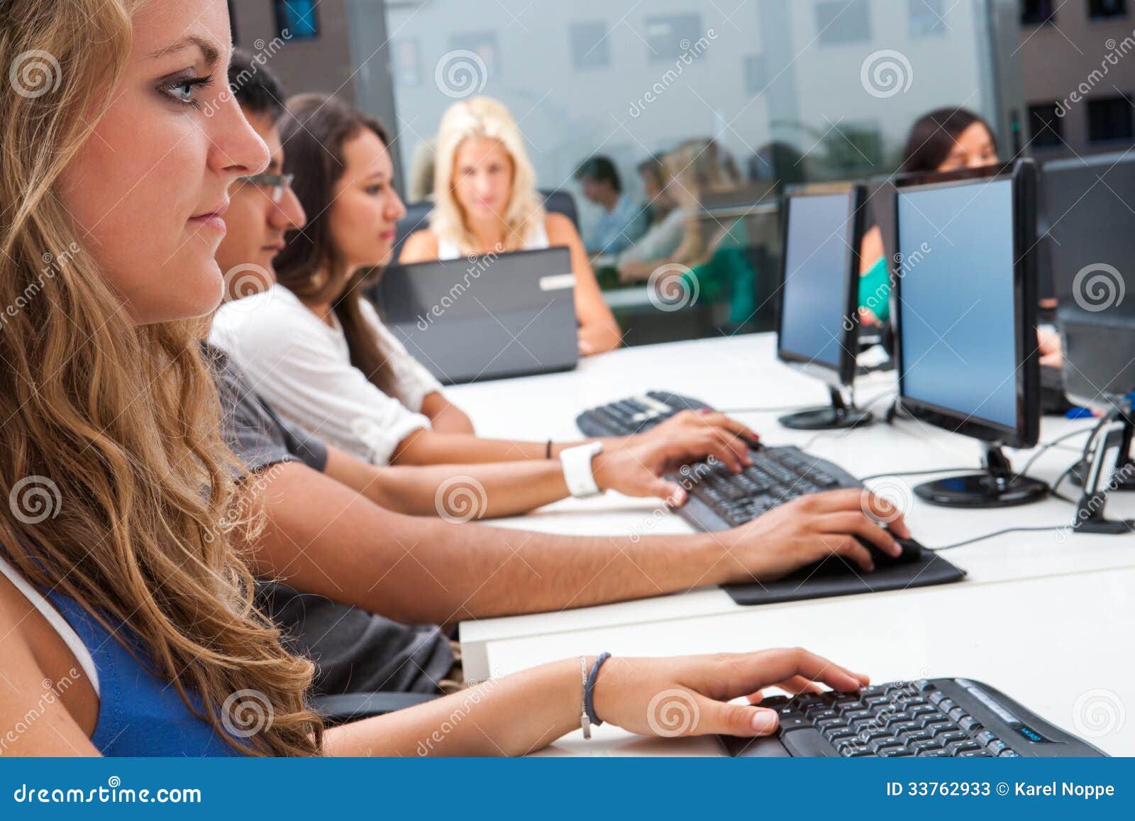 Internship Students Working in Office. Stock Image - Image of designers ...