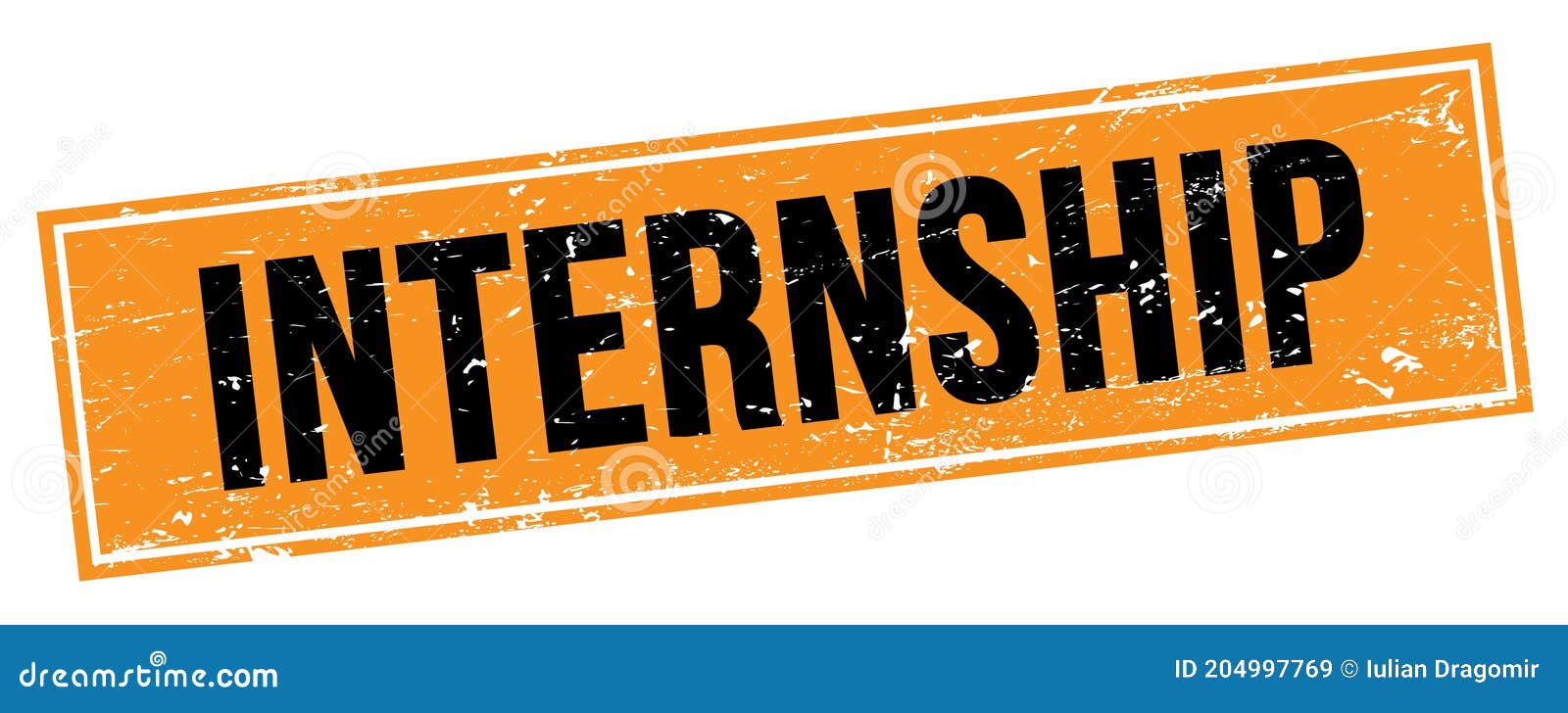 INTERNSHIP Text on Black Orange Grungy Rectangle Stamp Stock ...