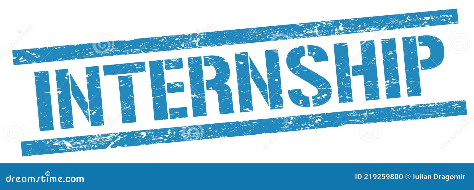 INTERNSHIP Text on Blue Grungy Rectangle Stamp Stock Photo - Image of ...