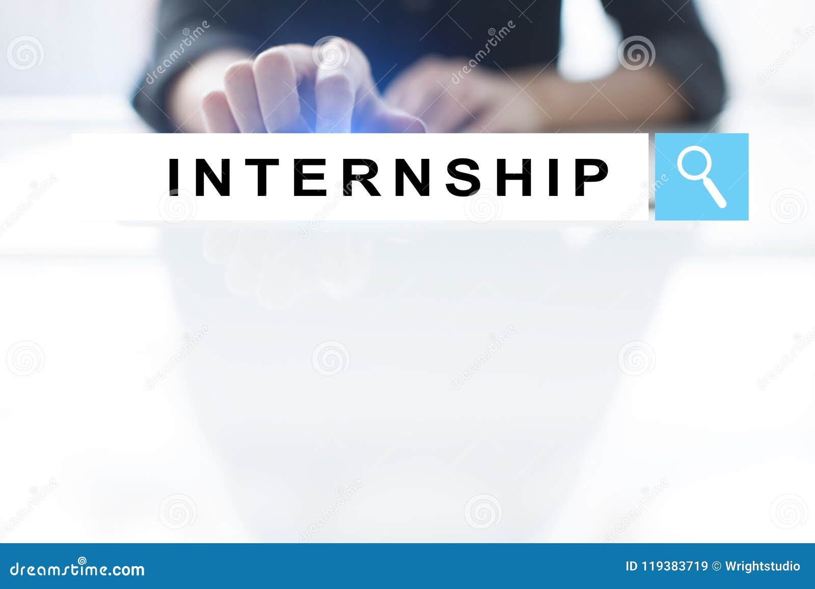 Internship Text on Virtual Screen. Business, Education and Internet ...