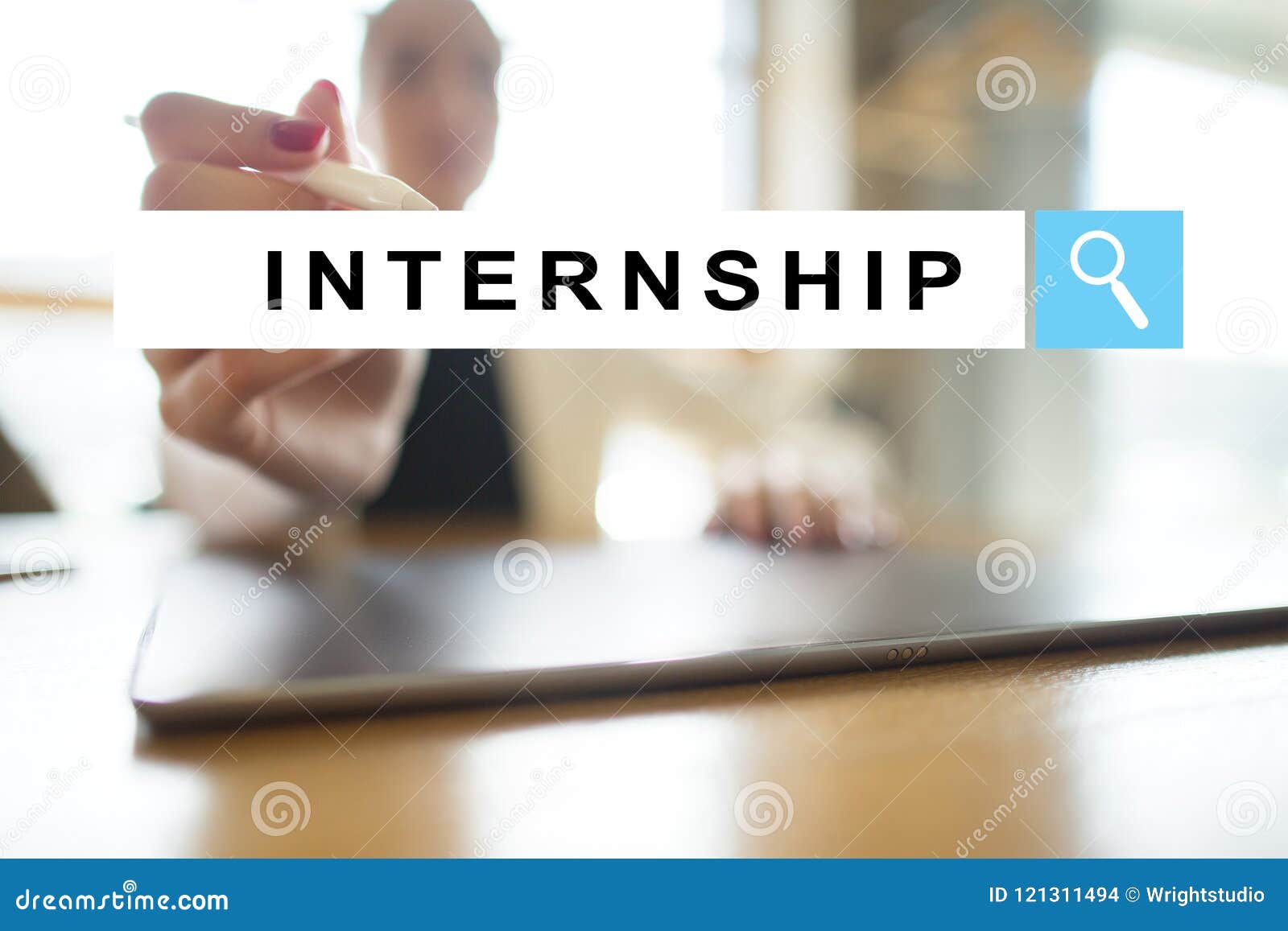 Internship Text on Virtual Screen. Business, Education and Internet ...