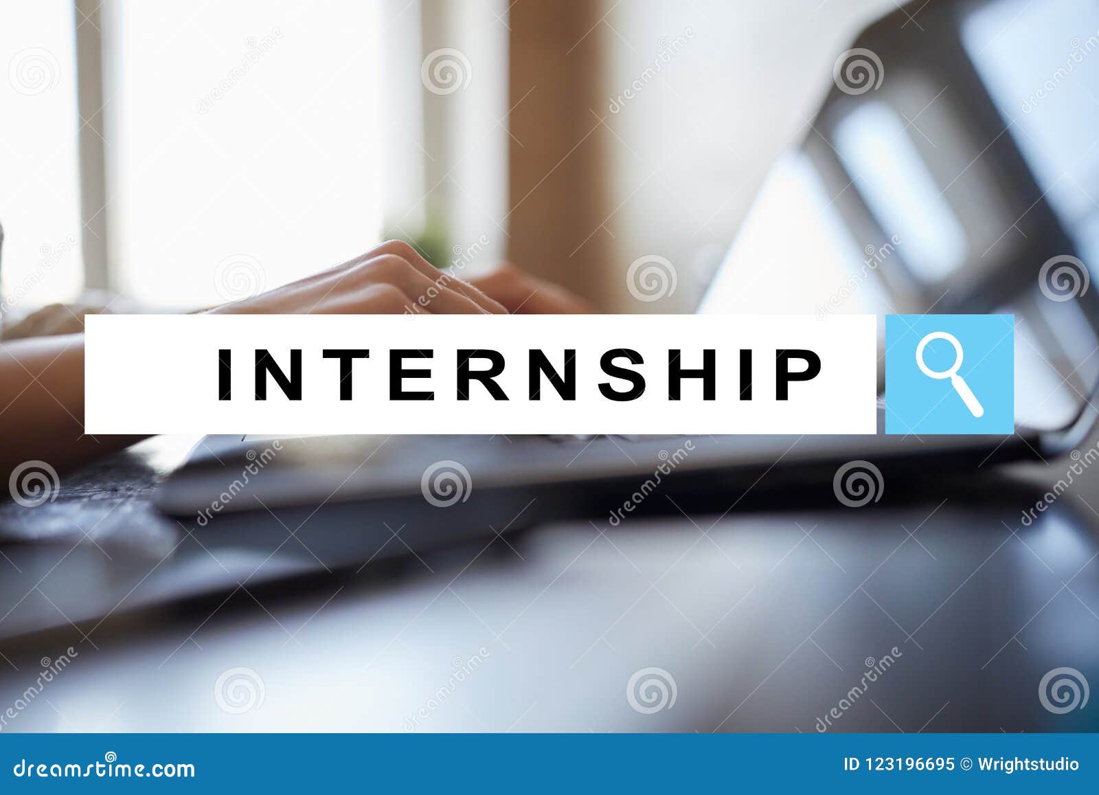 Internship Text on Virtual Screen. Business, Education and Internet ...