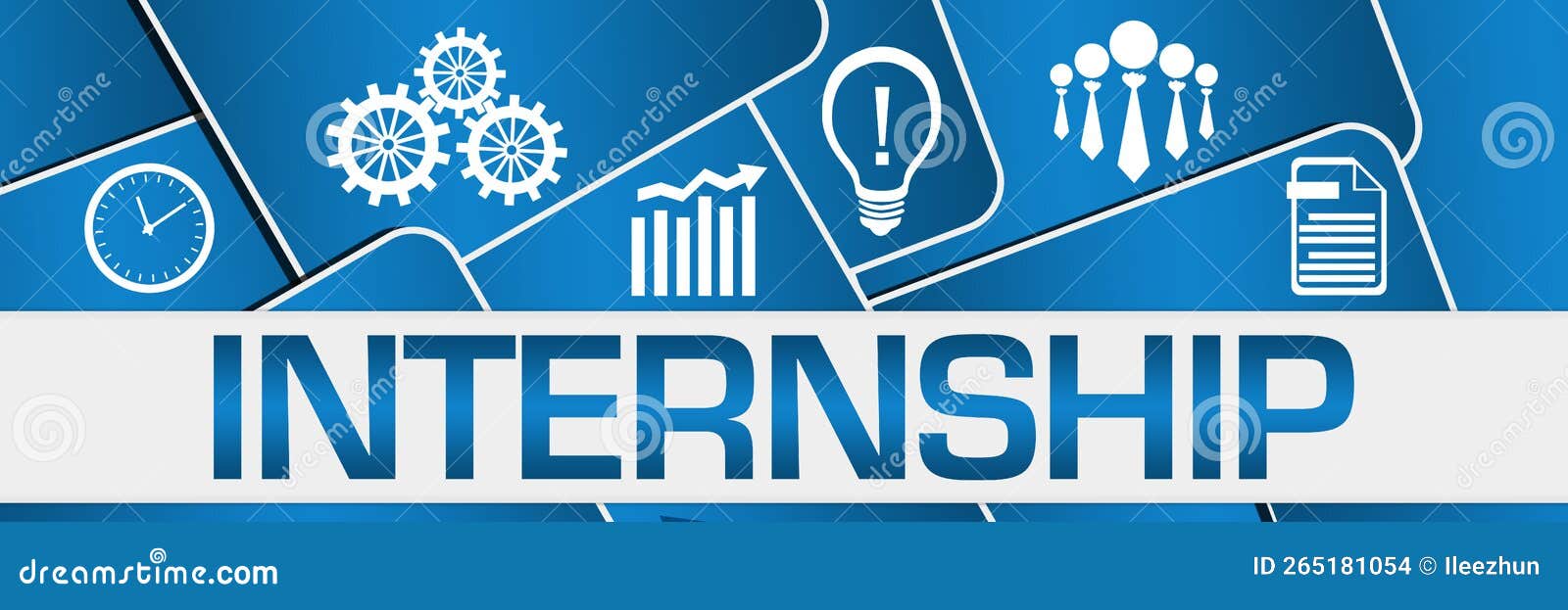 INTERNSHIP Blue And Green Overlapping Squares Banner Vector ...