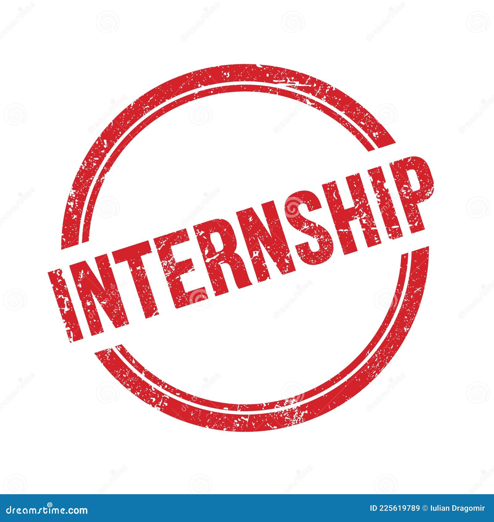 INTERNSHIP Text Written on Red Grungy Round Stamp Stock Illustration ...