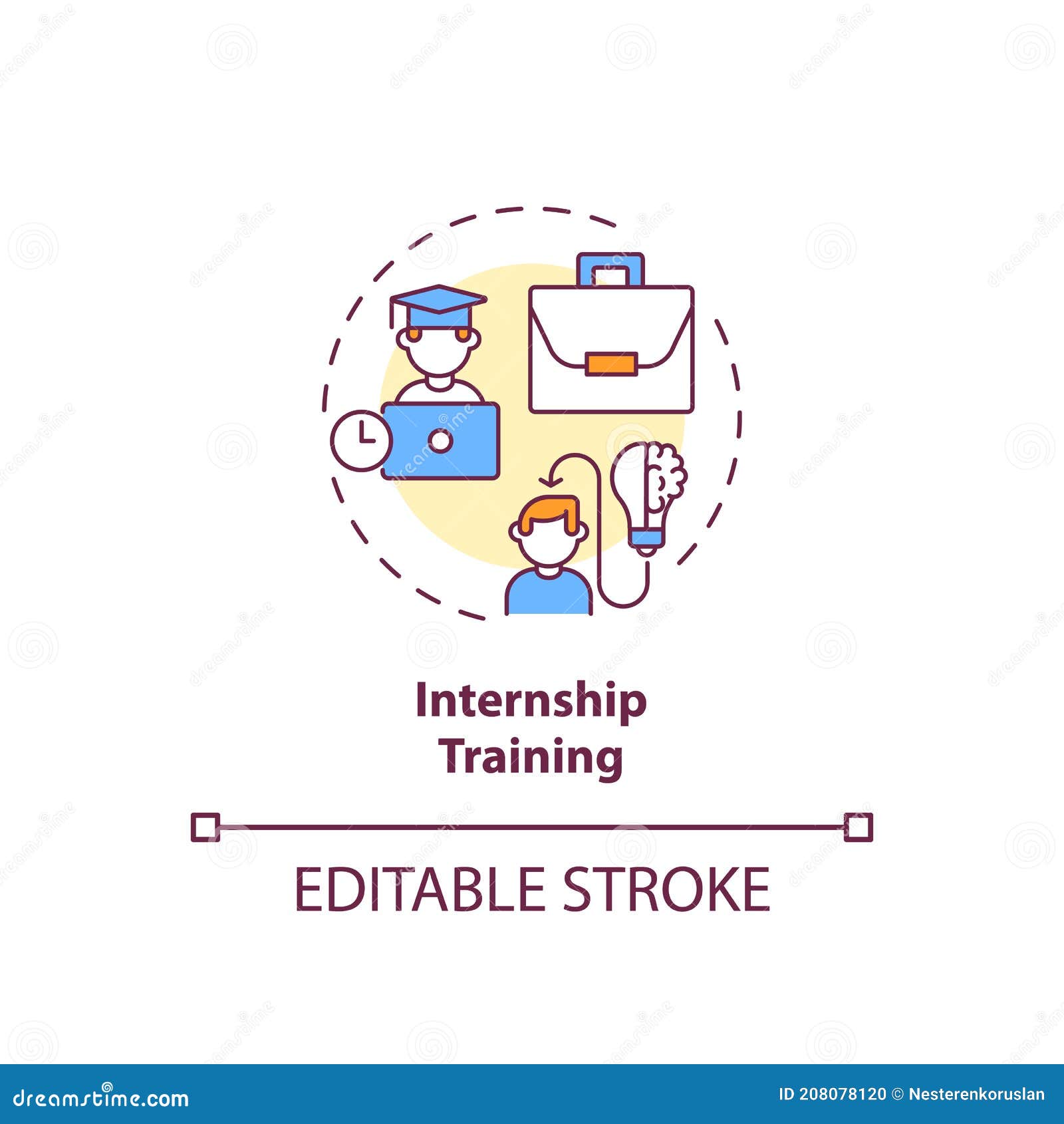 Internship Training Concept Icon Stock Vector - Illustration of trainee ...
