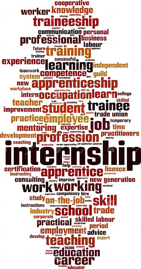 Internship word cloud stock vector. Illustration of education - 174161379