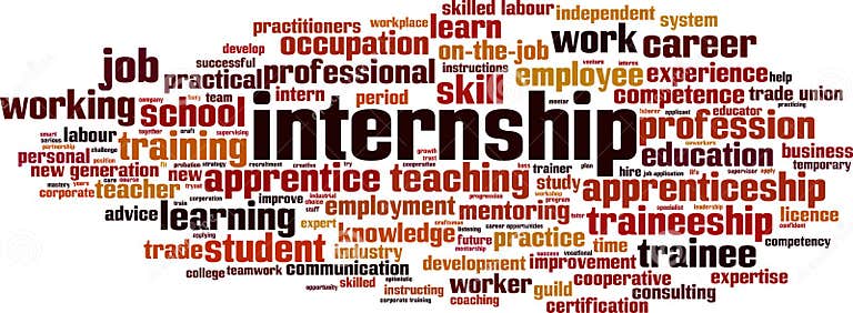 Internship word cloud stock vector. Illustration of mentoring - 213648862