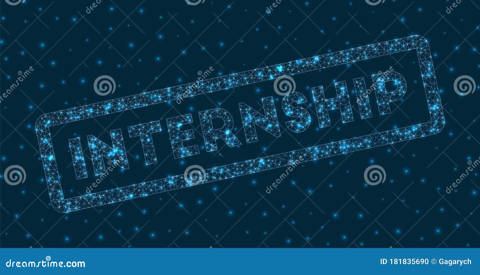 Internship Word in Digital Style. Stock Vector - Illustration of mesh ...