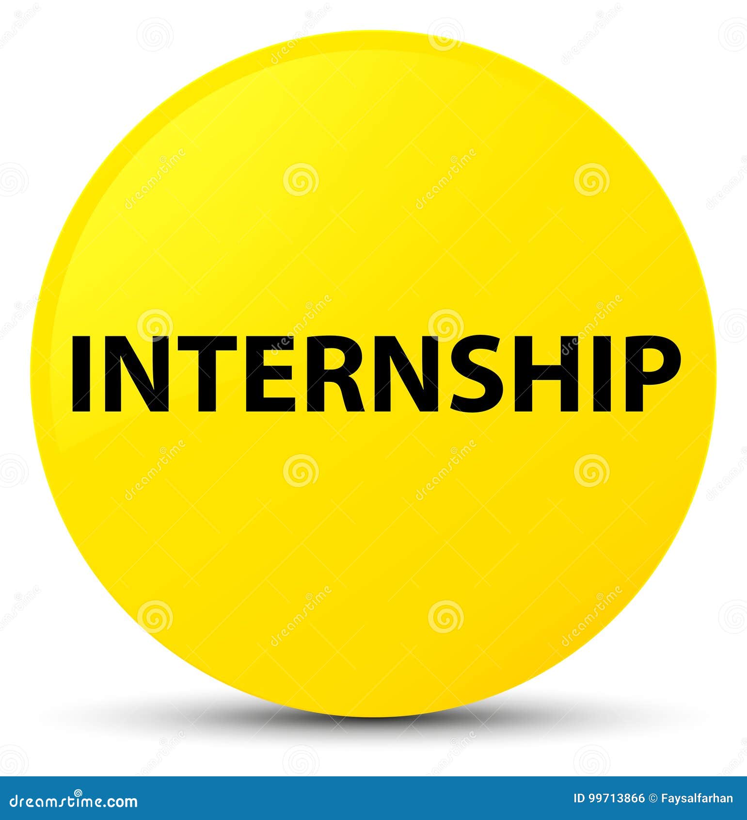 Internship Yellow Round Button Stock Illustration - Illustration of ...