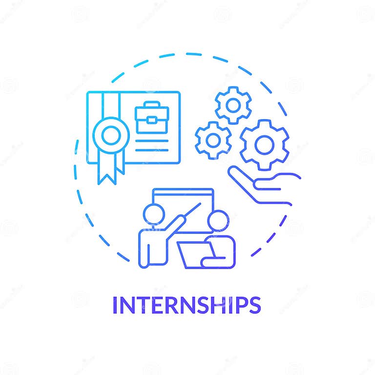 Internships Blue Gradient Concept Icon Stock Vector - Illustration of ...