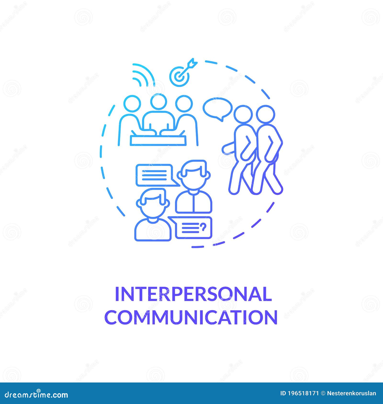 Interpersonal Communication Concept Icon Stock Vector - Illustration of ...