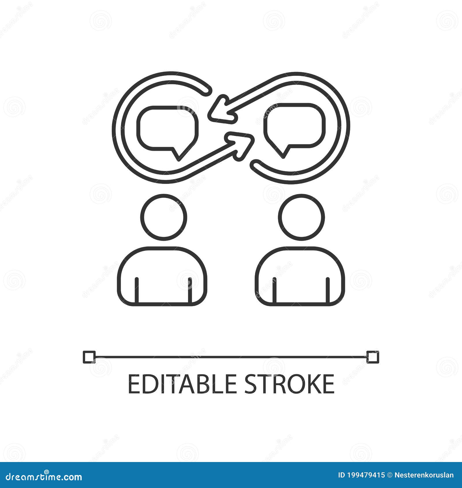 Interpersonal Relationship Linear Icon Stock Vector - Illustration of ...