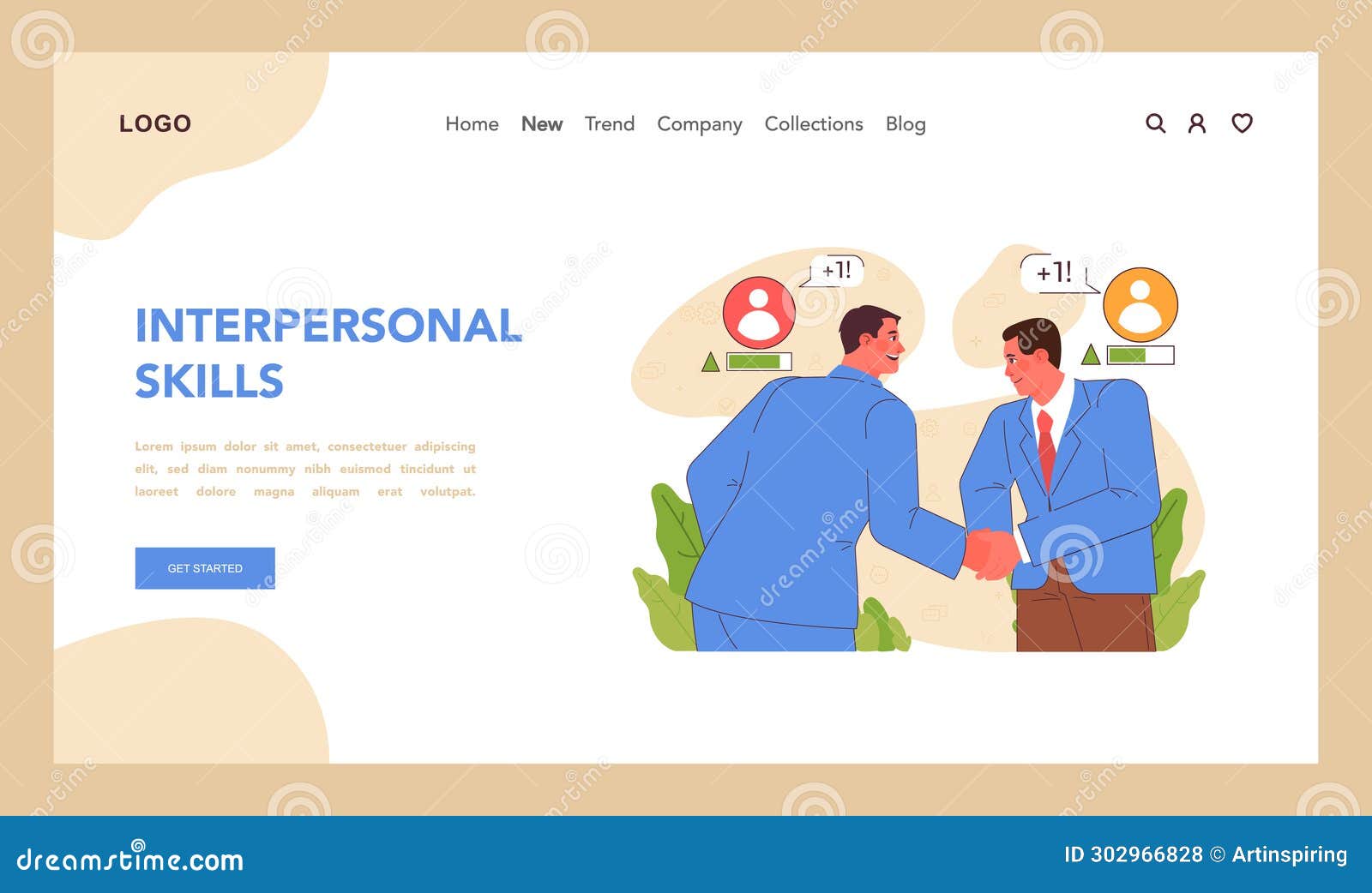 Interpersonal Skills With Effective Communication Outline Hands Concept ...