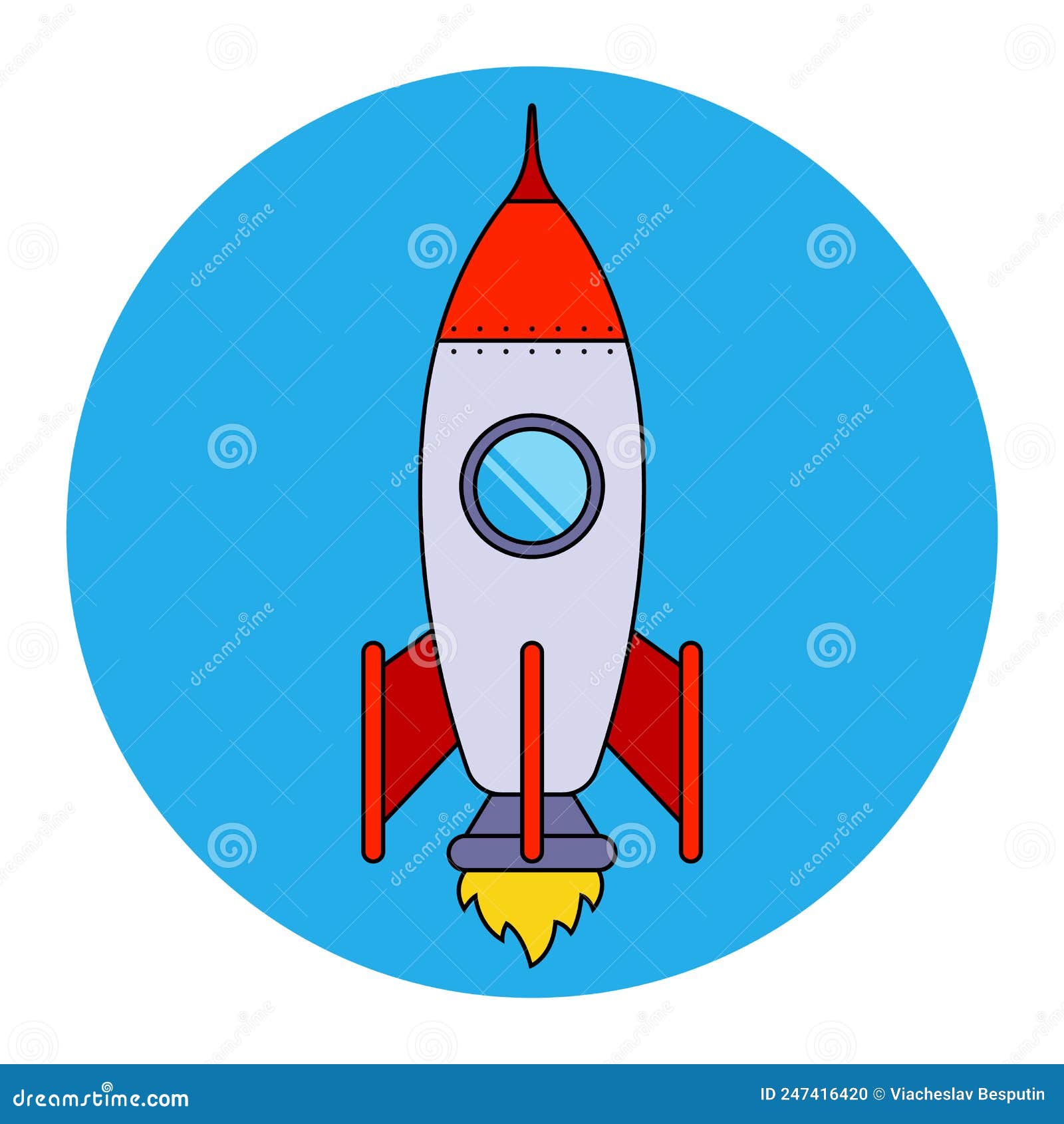 Interplanetary Rocket Icon. Flying Aircraft Stock Vector - Illustration ...