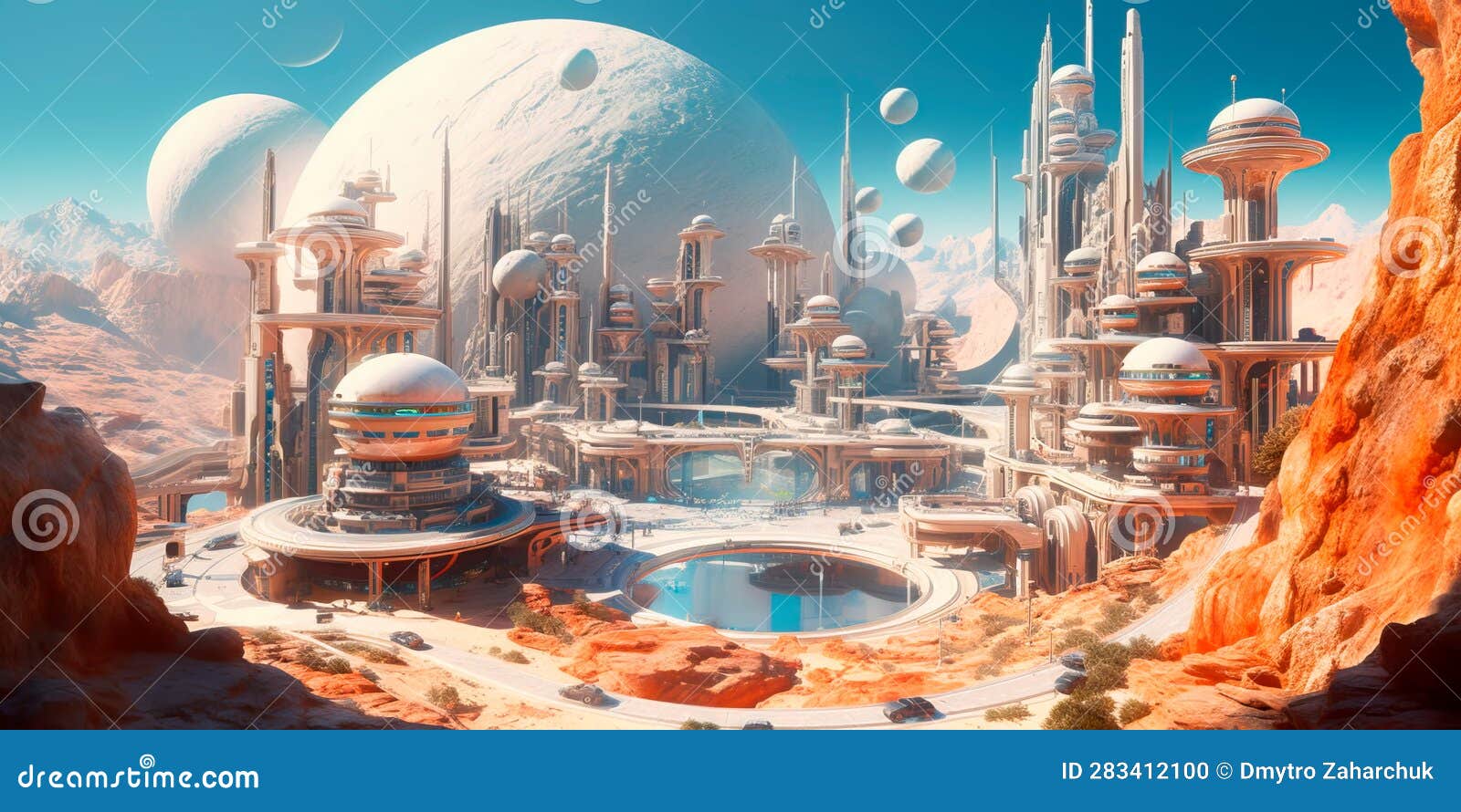 Interplanetary Settlement Where People Live and Work in a Fictional ...