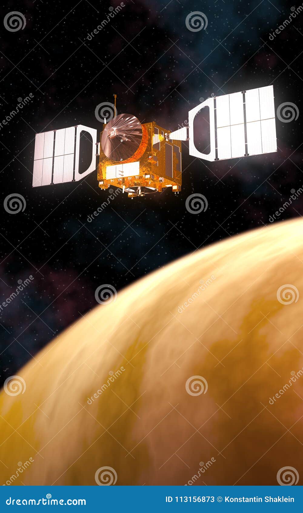 Interplanetary Space Station Orbiting Earth Stock Photography ...