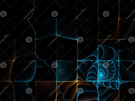 Visualization of Fractal Grid Stock Illustration - Illustration of ...
