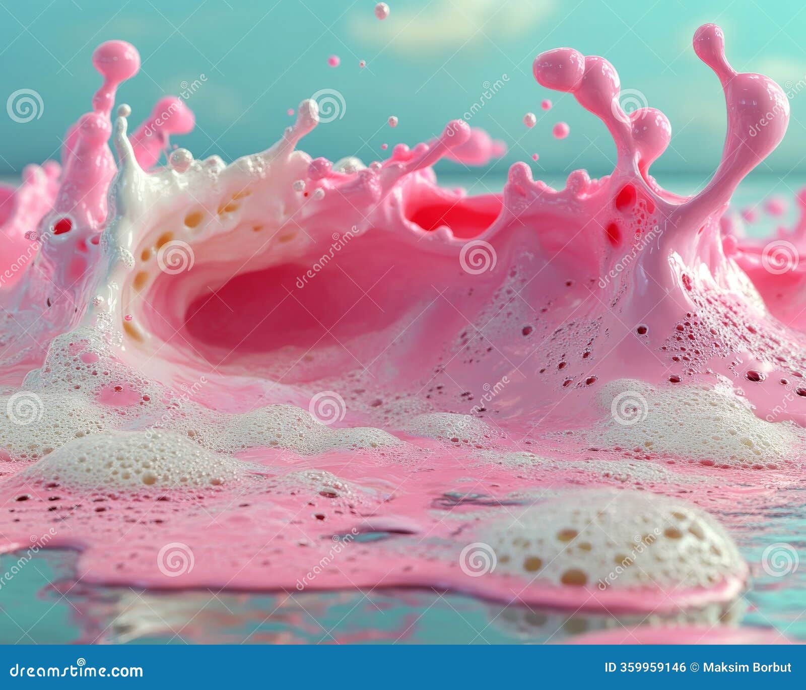 The Interplay of Pink and Purple Abstract Paint Splashes Generates a ...