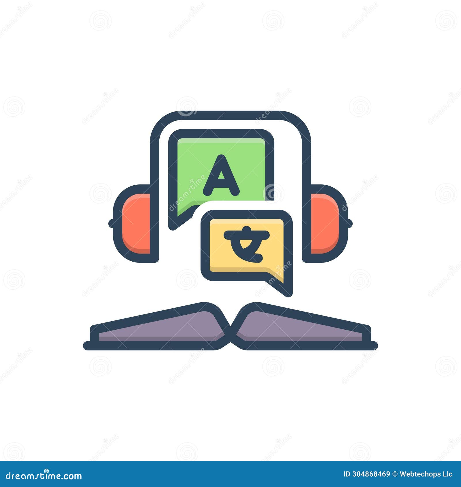 Color Illustration Icon for Interpretation, Dictionary and Language ...