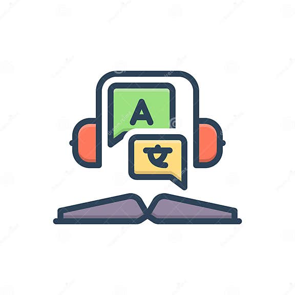 Color Illustration Icon for Interpretation, Dictionary and Language ...