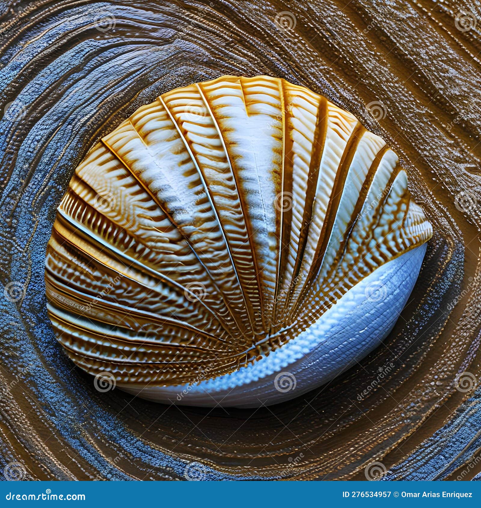 An Interpretation of a Seashell, with Textured and Patterned Shapes ...