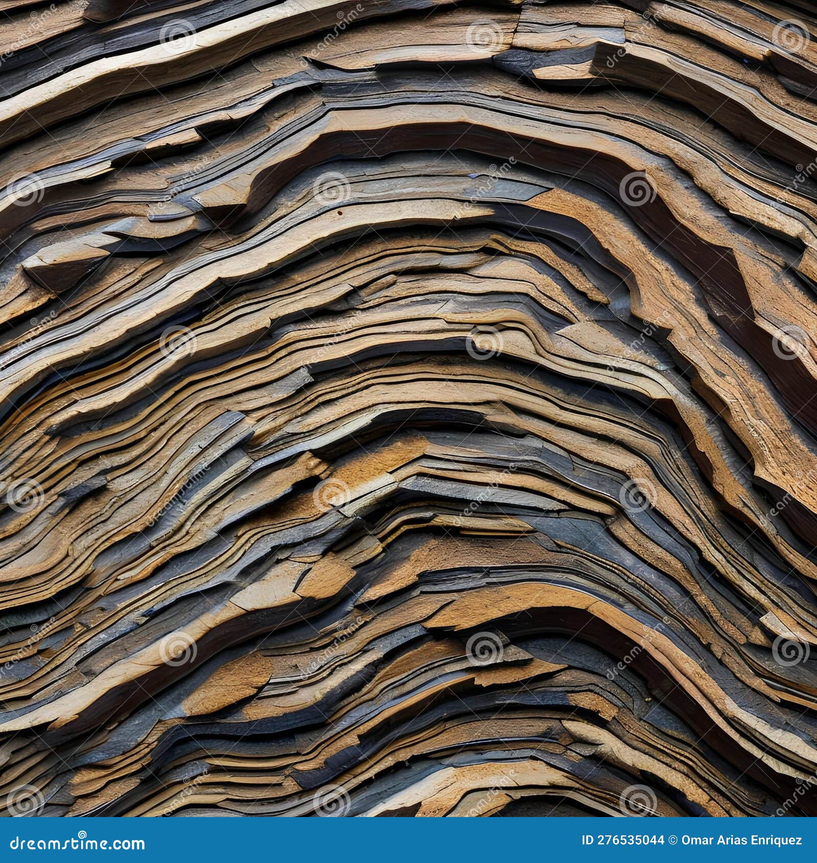 An Interpretation of a Tree Bark, with Textured and Jagged Shapes ...