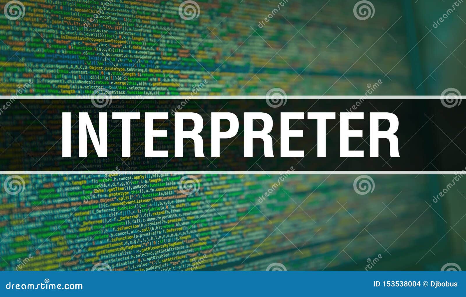Interpreter With Binary Code Digital Technology Background Abstract Background With Program 0347