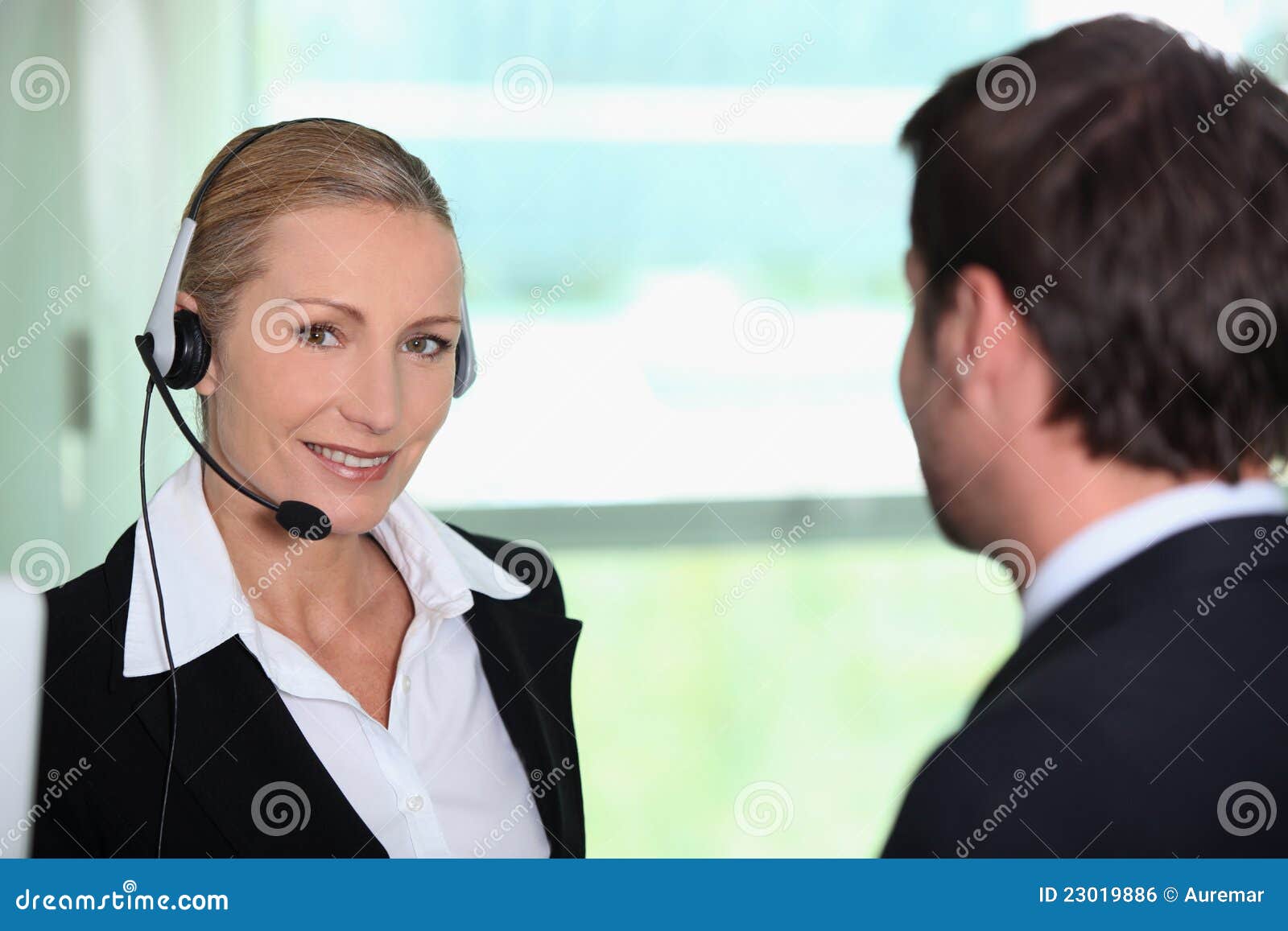 Interpreter with client stock photo. Image of close, inside - 23019886