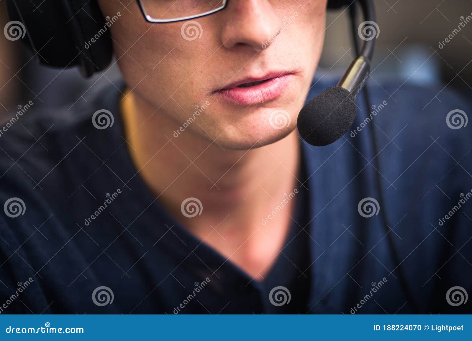Male Interpreter Simultaneous Interpreter Booth Stock Photo - Image of ...