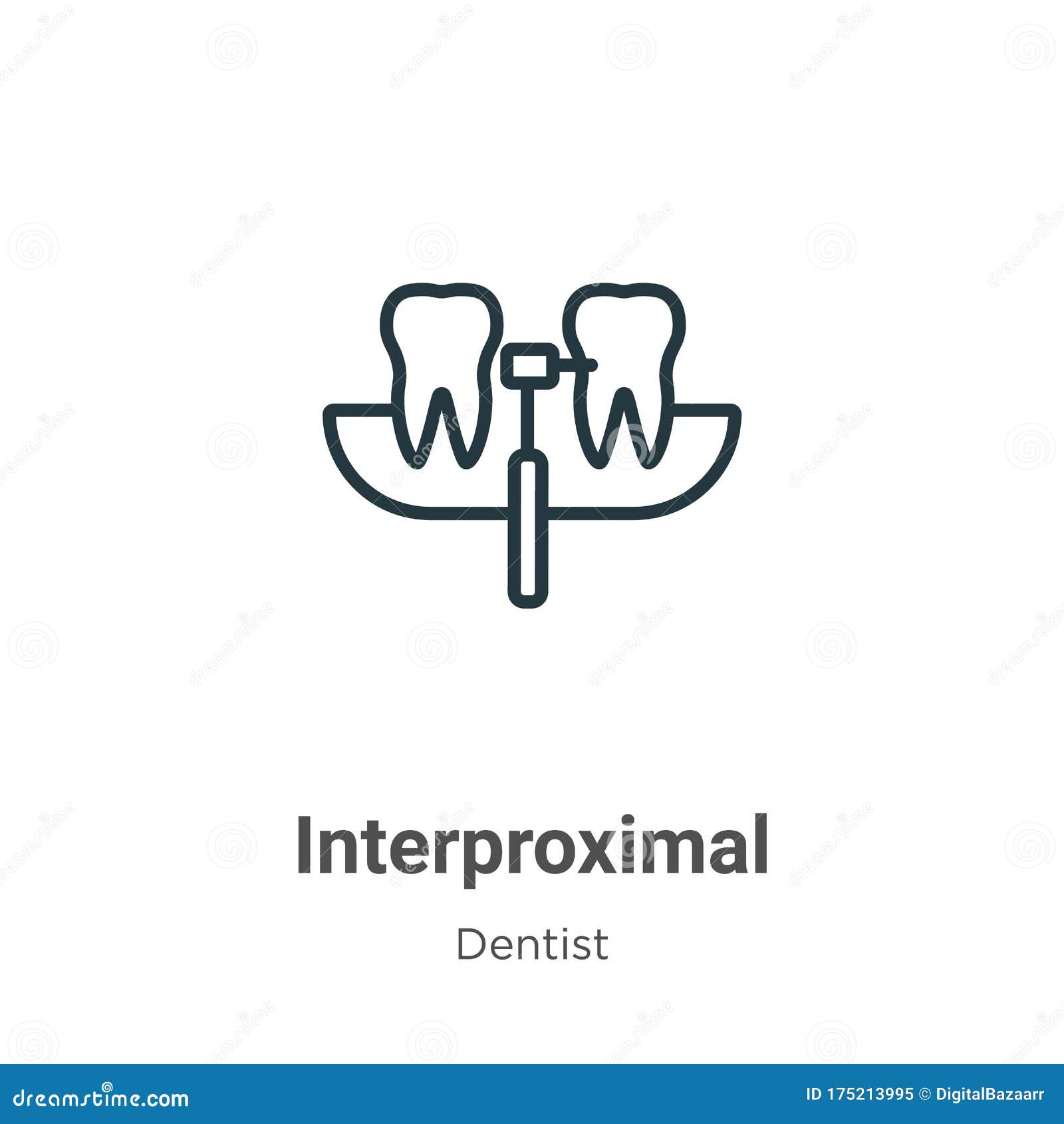 Interproximal Vector Linear Icon Isolated On Transparent Background ...