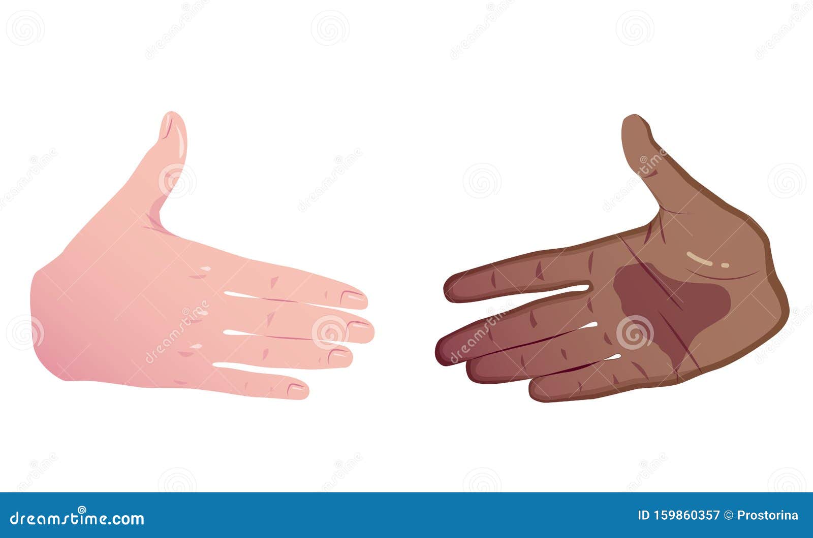 Interracial Handshake Grip Vector Illustration | CartoonDealer.com ...