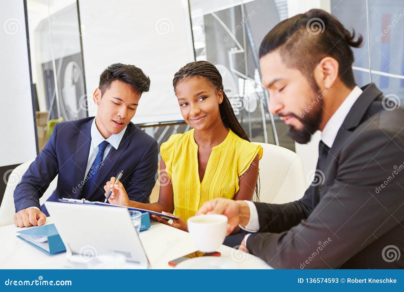 Interracial Business Team Working Togehter Stock Image - Image of ...