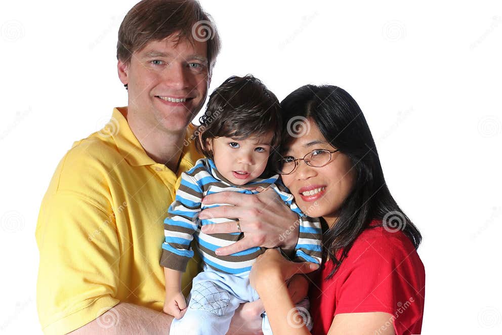 Interracial family stock photo. Image of male, care, baby - 4066090