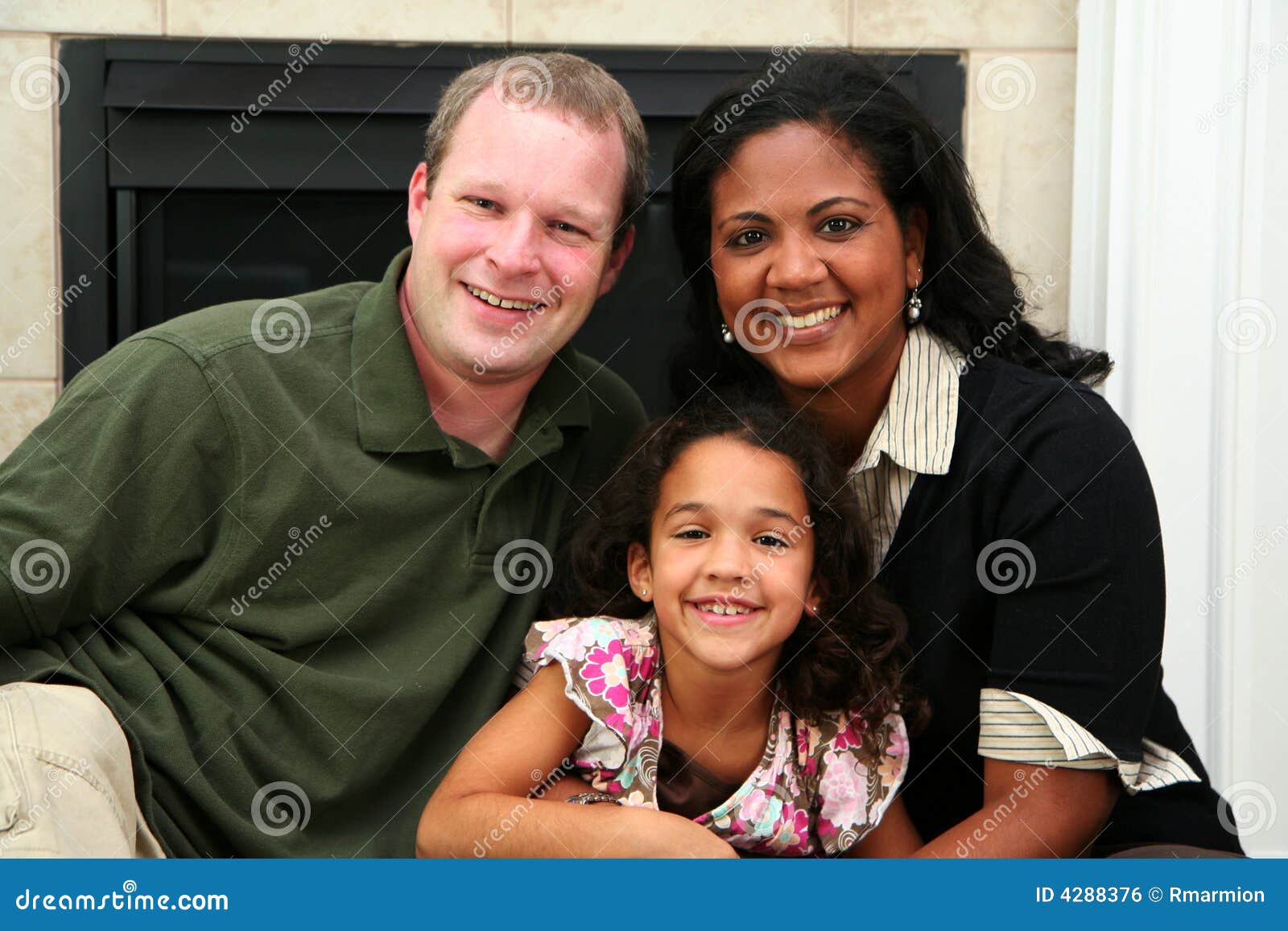 Interracial Family stock photo. Image of cheerful, interior - 4288376