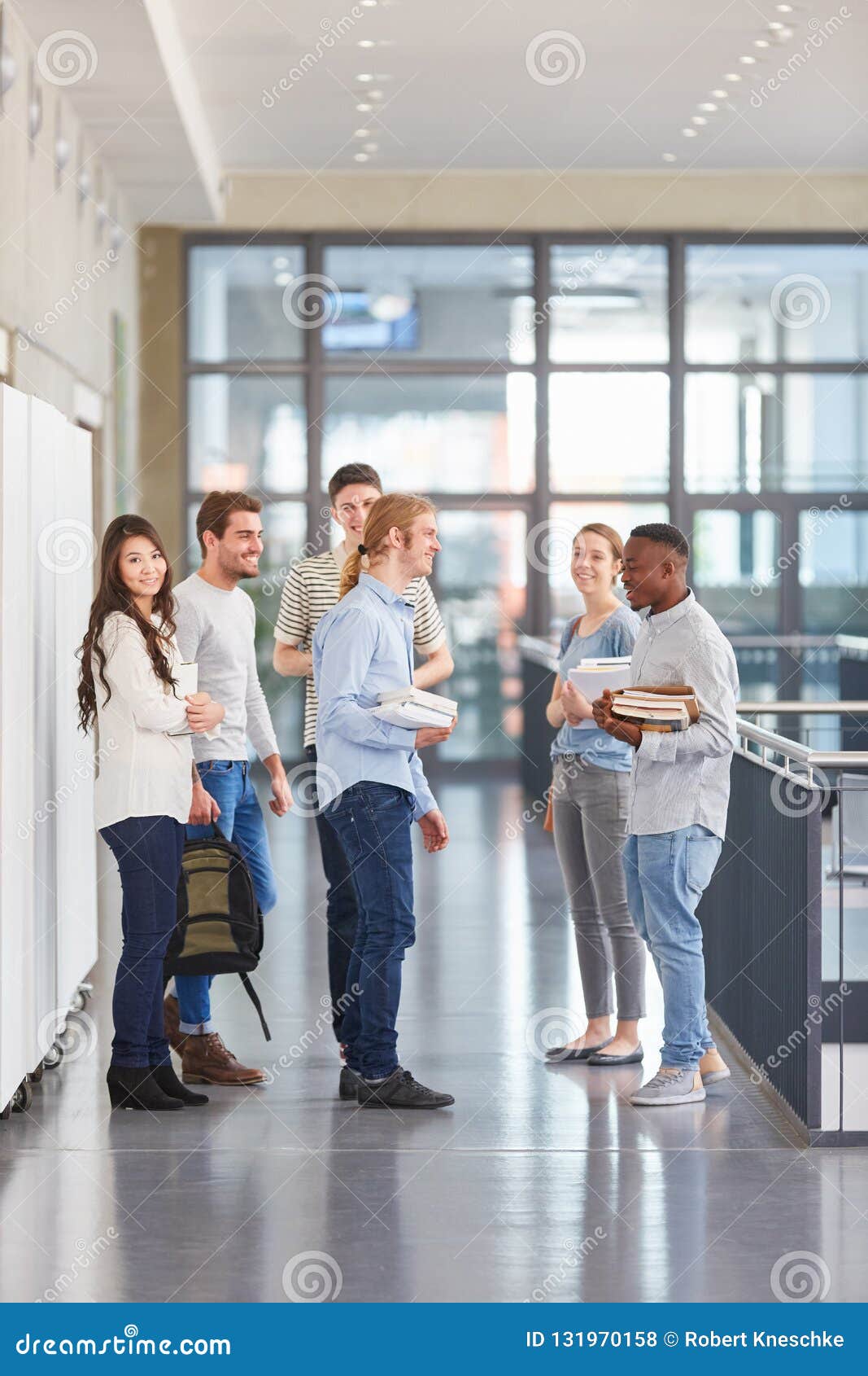 Interracial Group of University Students Stock Photo - Image of ...