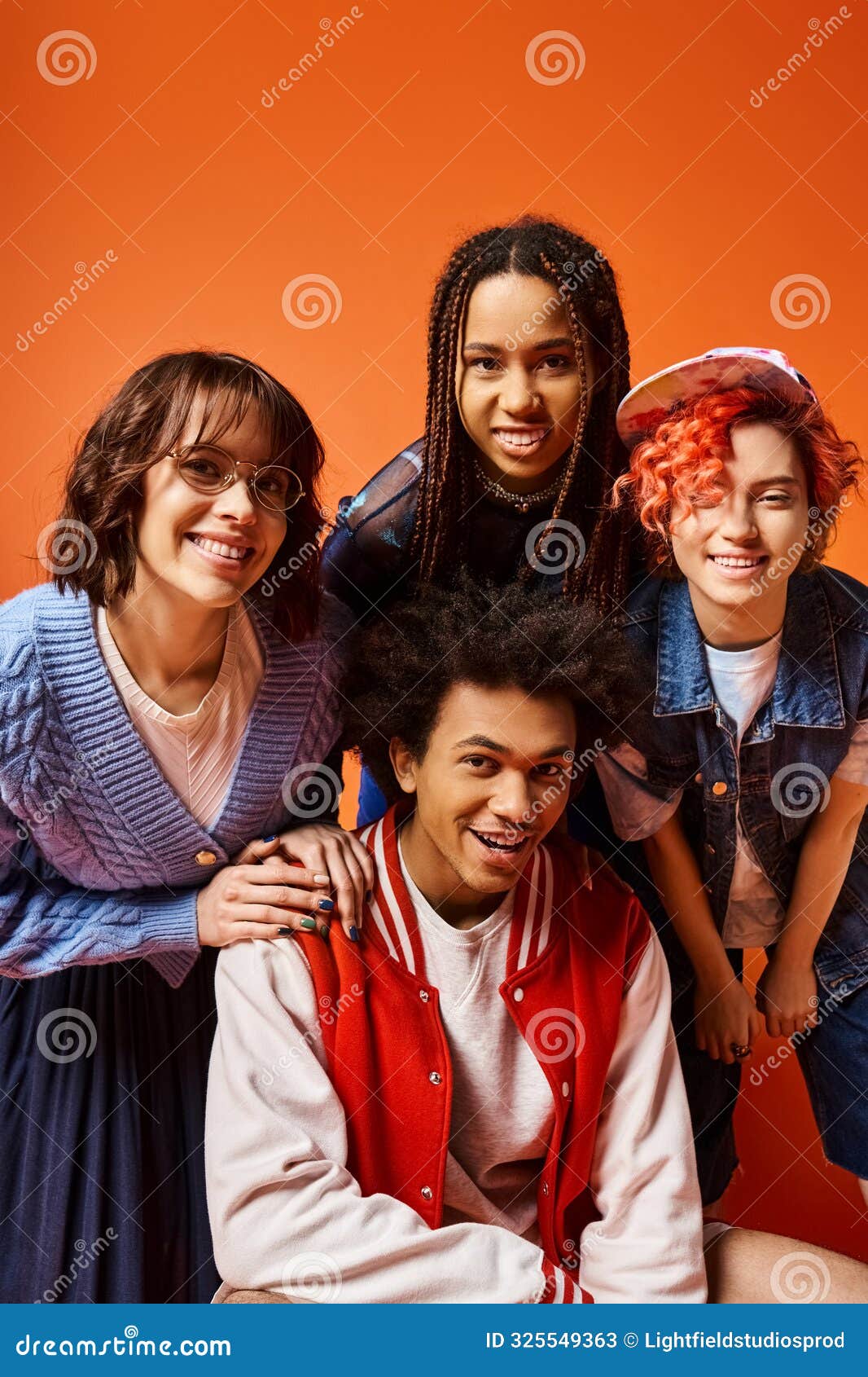 Interracial Group of Young Friends, Including Stock Image - Image of ...