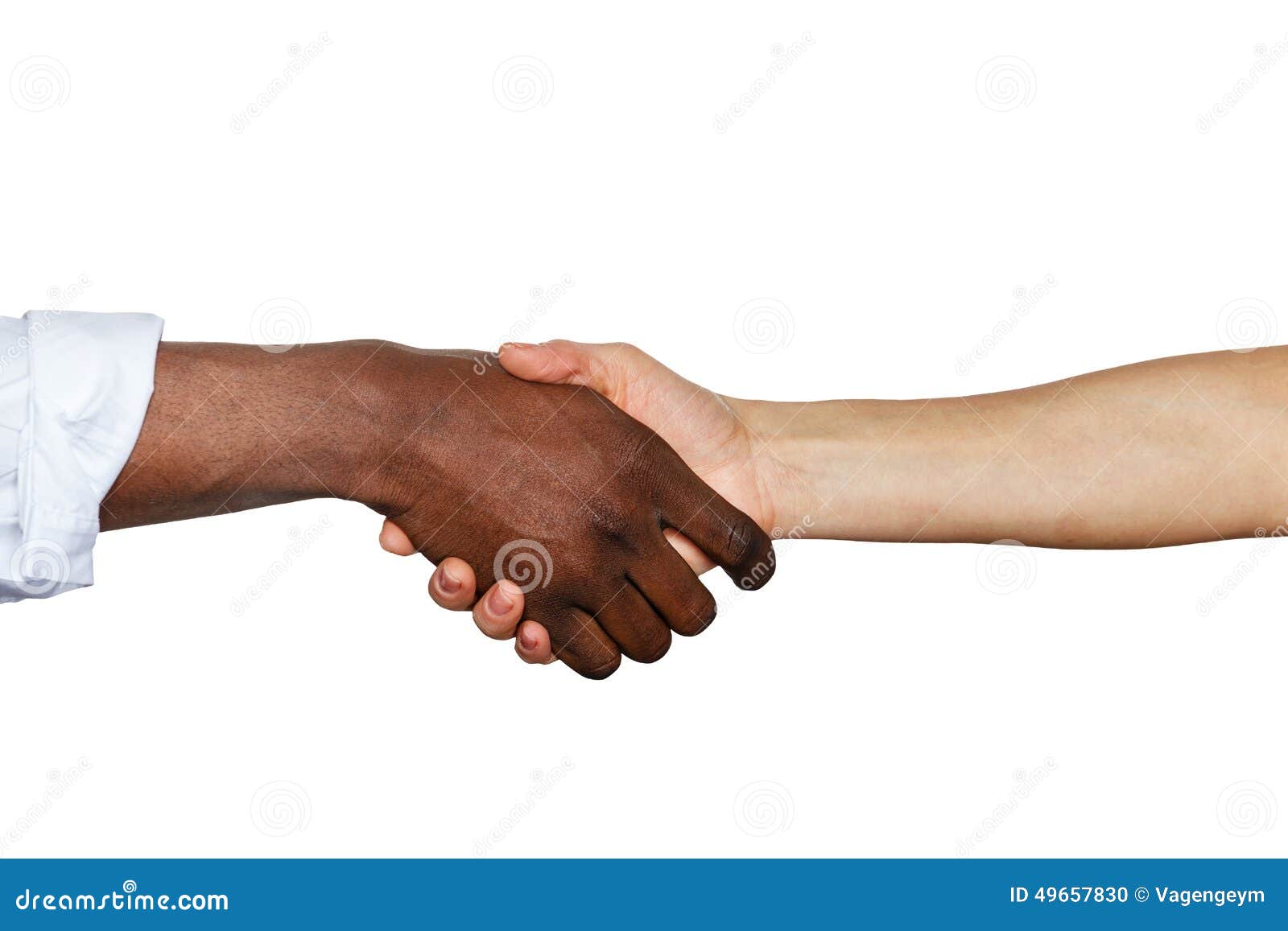 Interracial Handshake On White Background Isolated Royalty-Free Stock ...