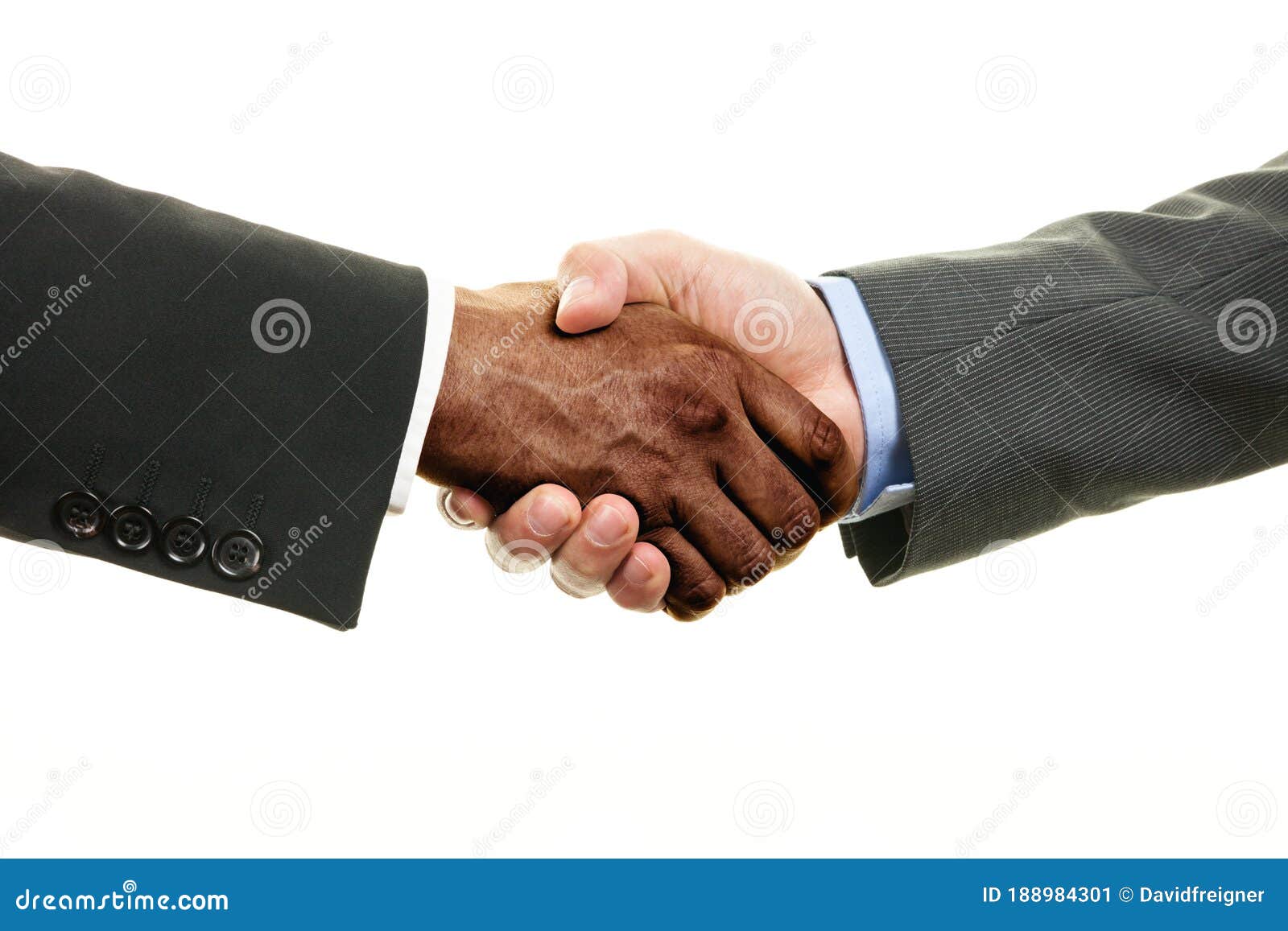 Interracial Handshake On White Background Isolated Royalty-Free Stock ...