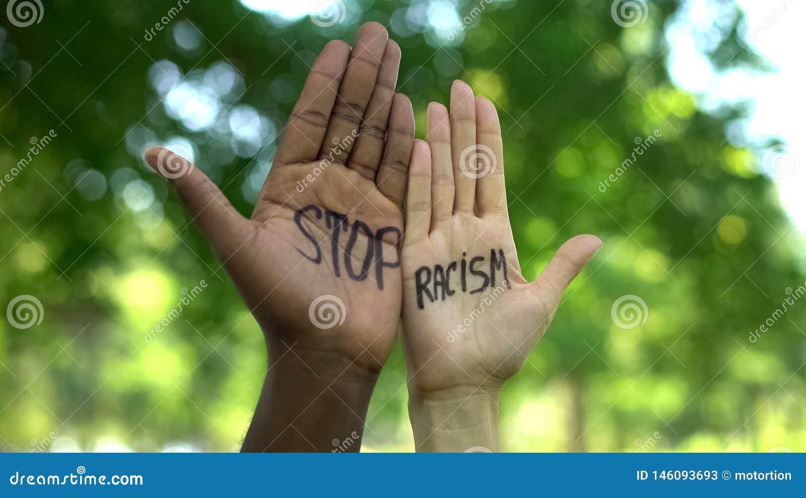 Stop Racism Conceptual Illustration. Open Hand With The Text Stop ... Stop Racism Conceptual Illustration. Open Hand With The Text Stop ...
