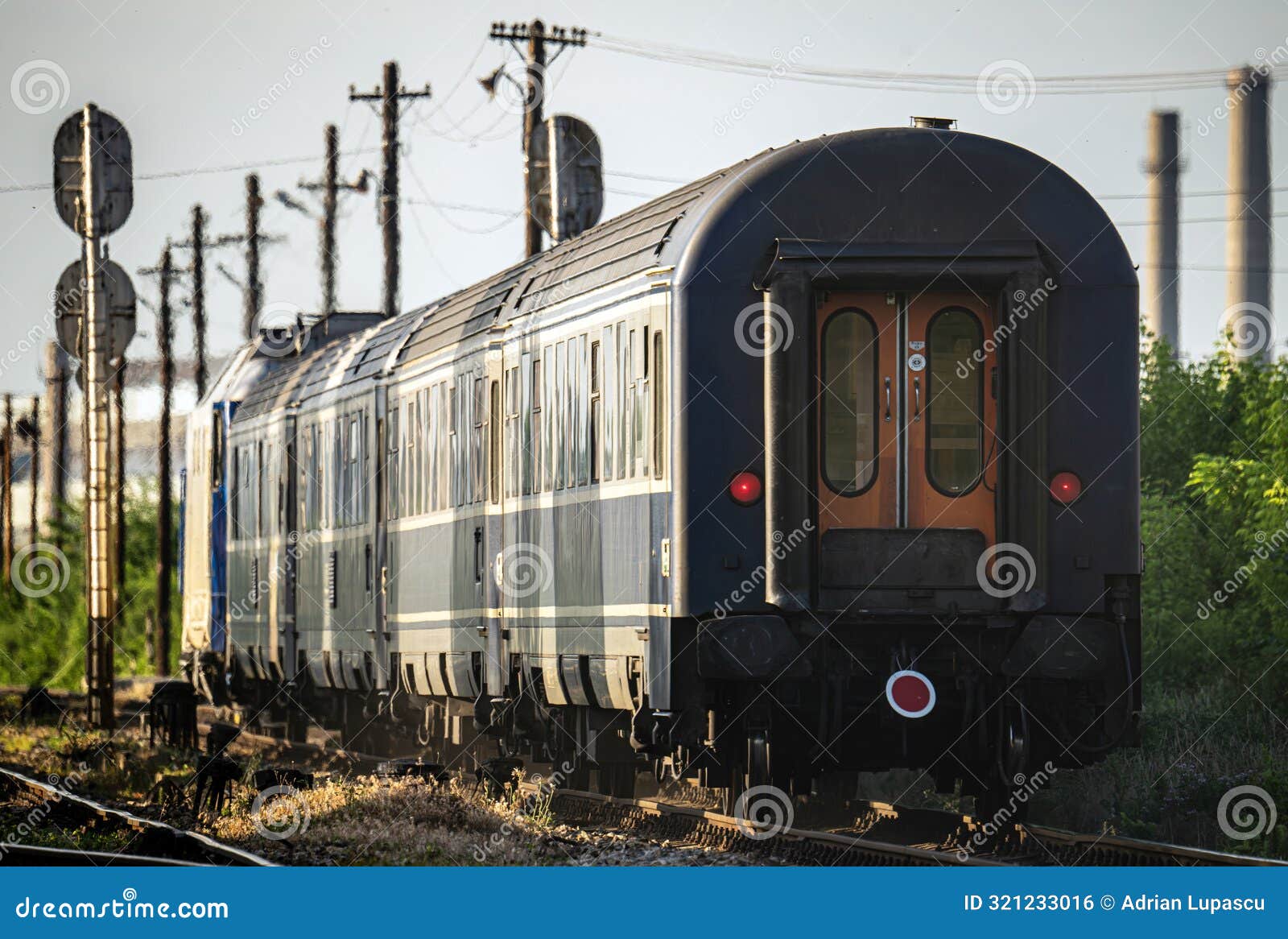 Romanian Interregional Passenger Train Stock Photo - Image of engine ...
