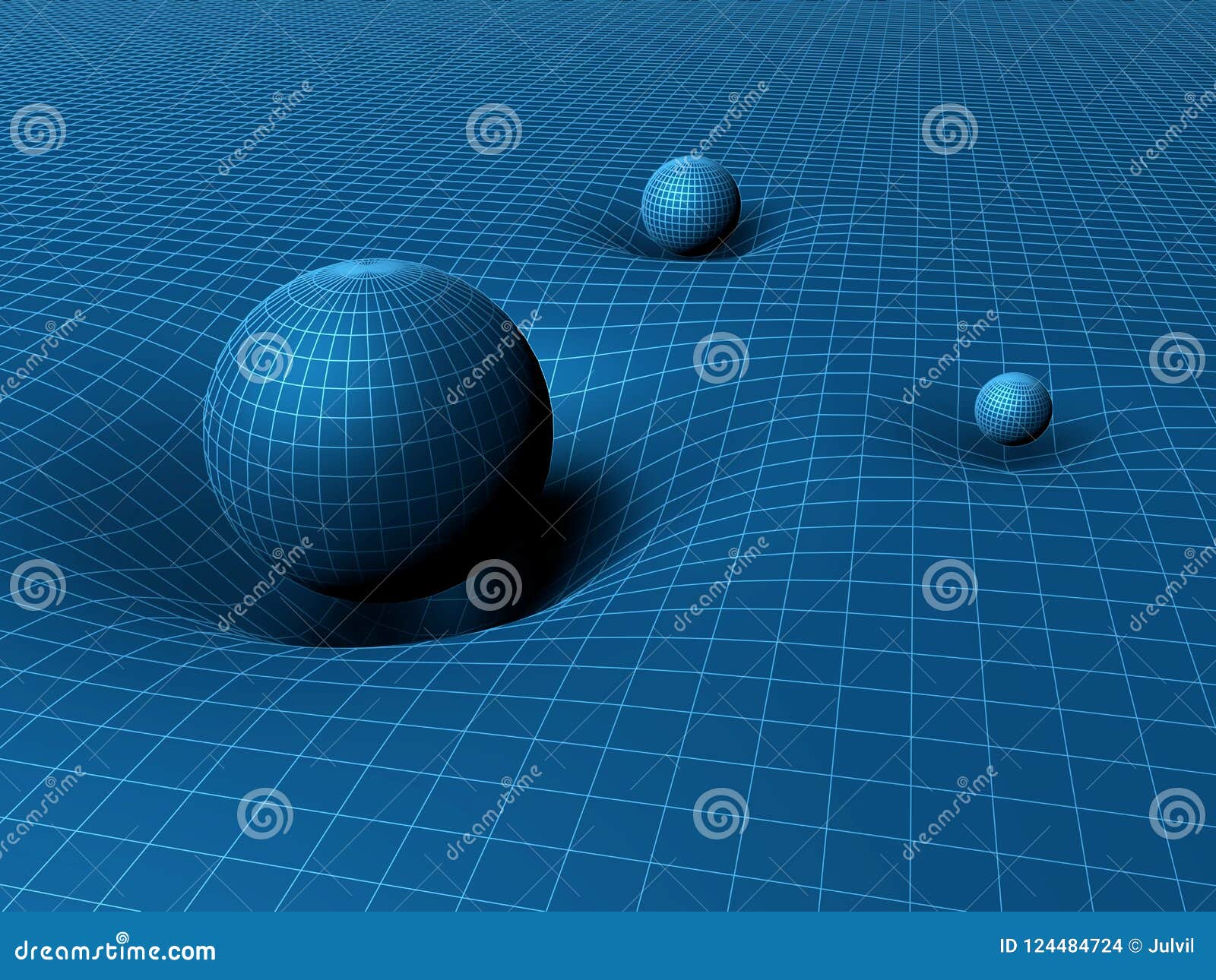 Influence of Space Objects To Distortion of Space-and-time. Stock ...