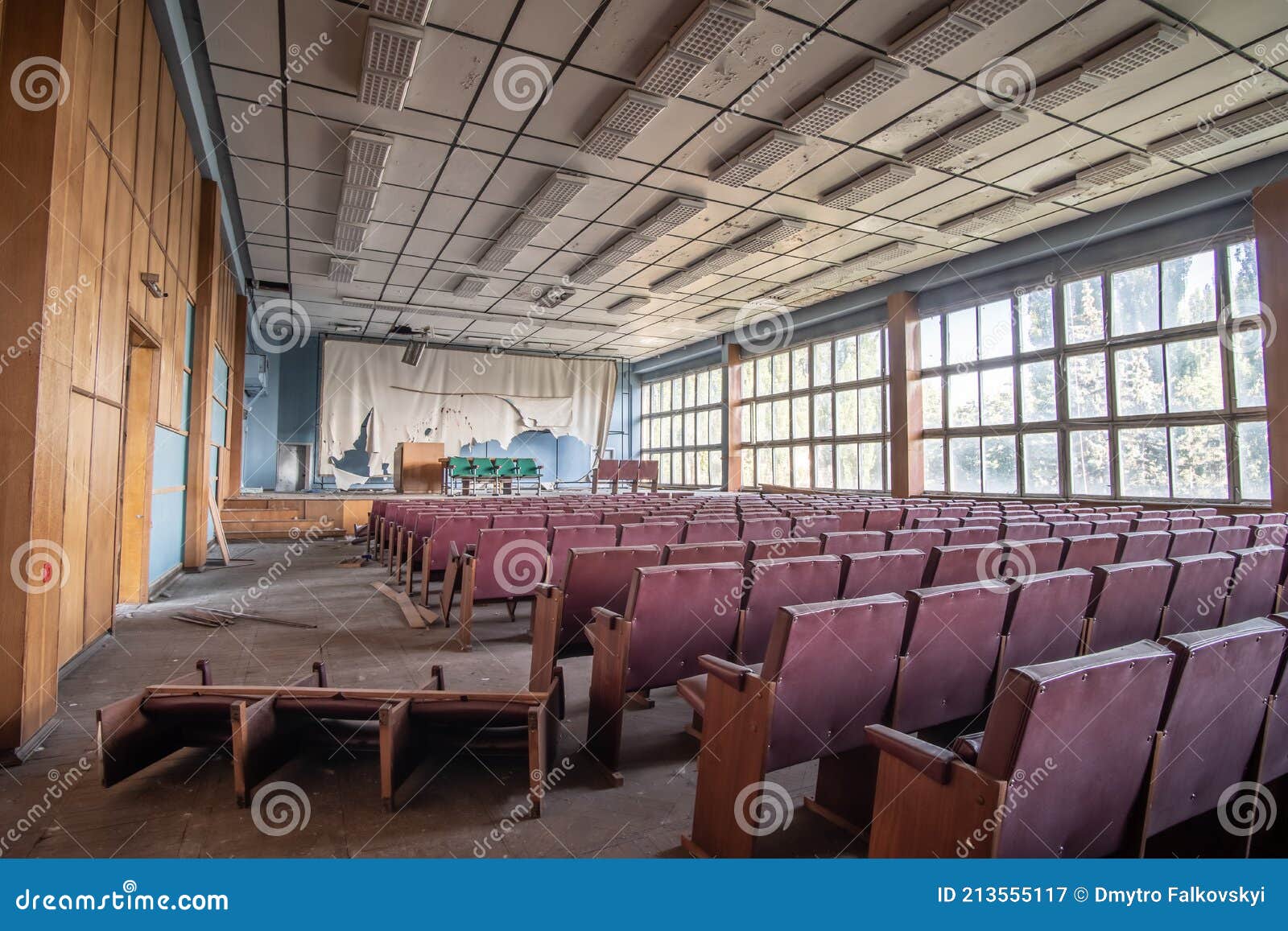 Interrior of Abandoned Assembly Hall in the Style of Soviet Modernism ...