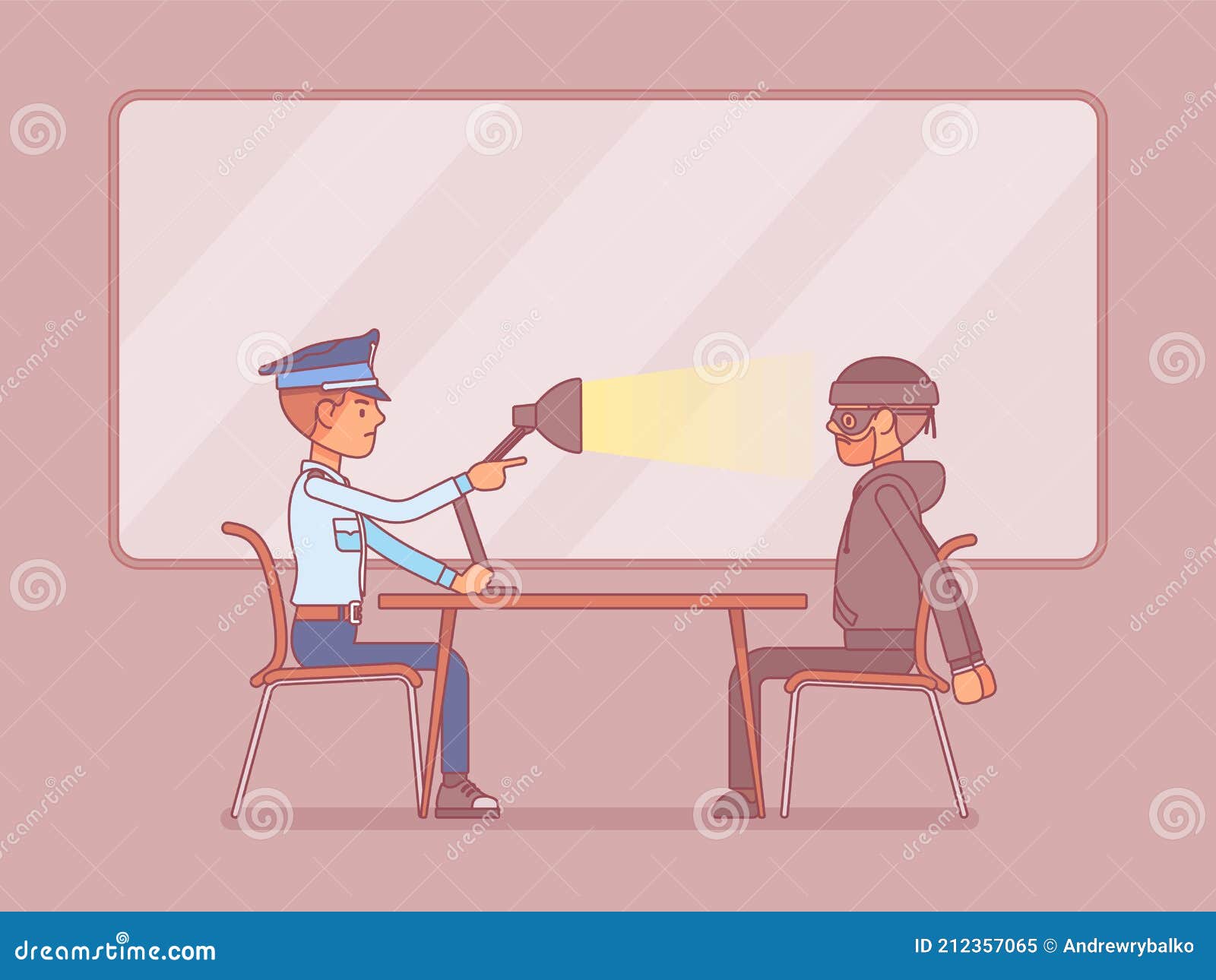 Interrogation with lamp stock vector. Illustration of suspicious ...